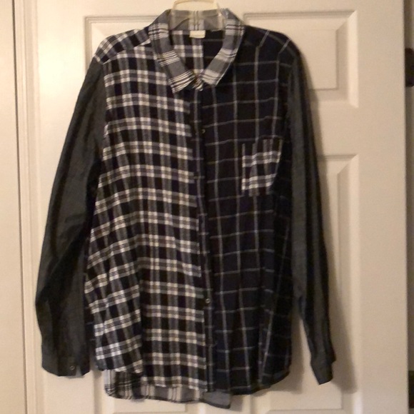 Westbound | Tops | Westbound Color Block Flannelcotton Button Down S ...